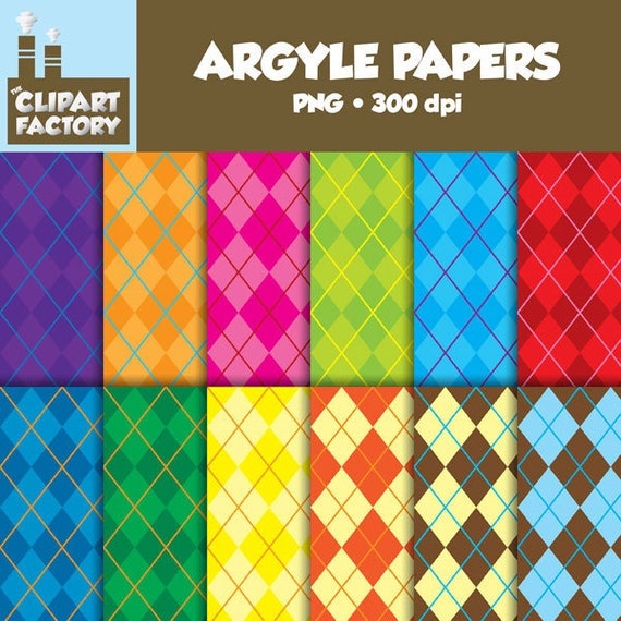 Clip Art: Argyle Backgrounds 12 Digital Paper Patterns | Etsy