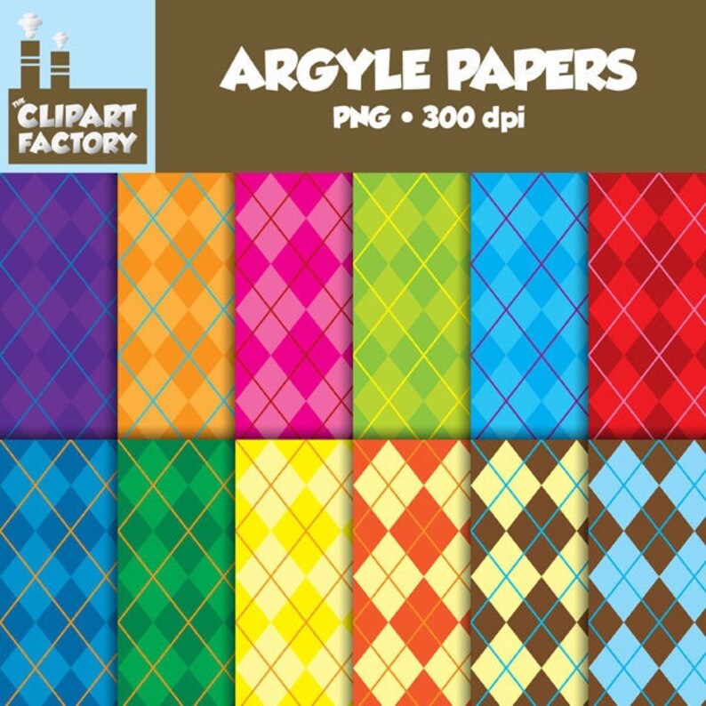 Clip Art: Argyle Backgrounds - 12 Digital Paper Patterns - Etsy