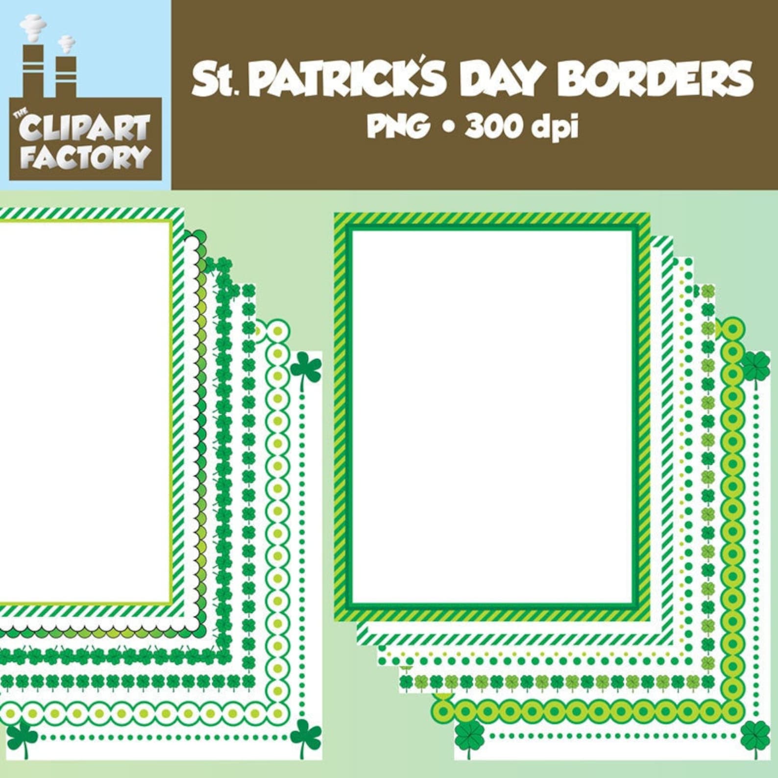 Clip Art: St. Patrick's Day Borders - 12 Digital Borders - Etsy