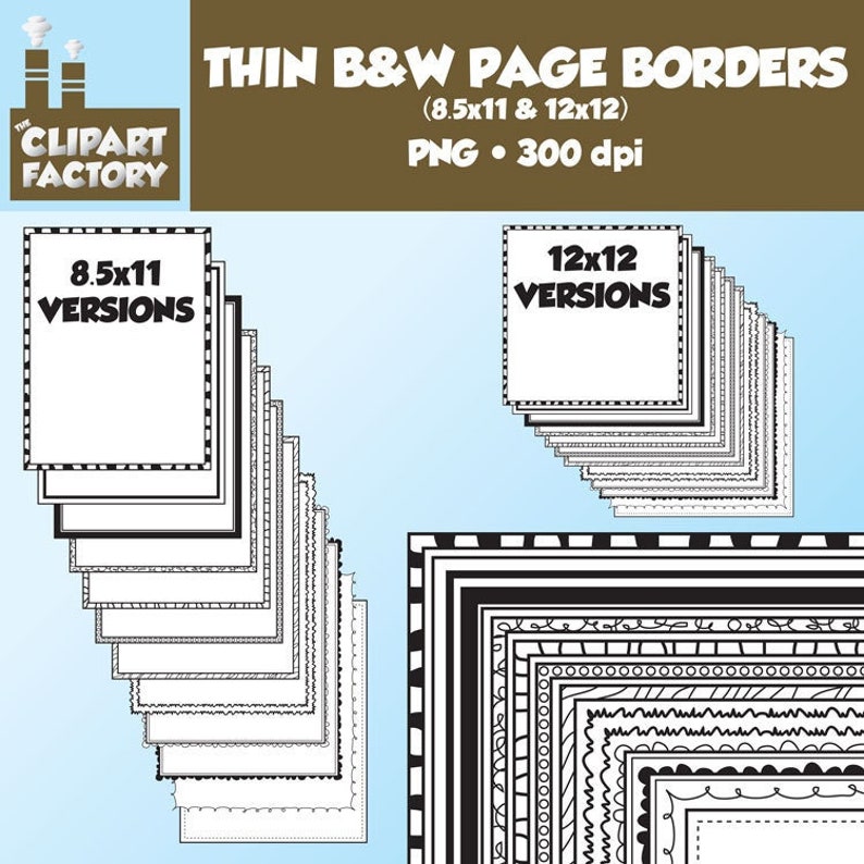 Clip Art: Borders and Frames - 24 Fun Decorative Page Borders 8.5x11 ...