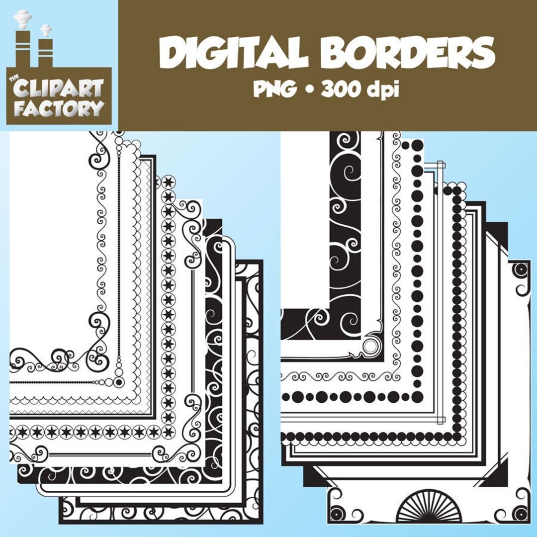 Clip Art: Digital Page Borders - 18 Digital Borders / Backgrounds ...