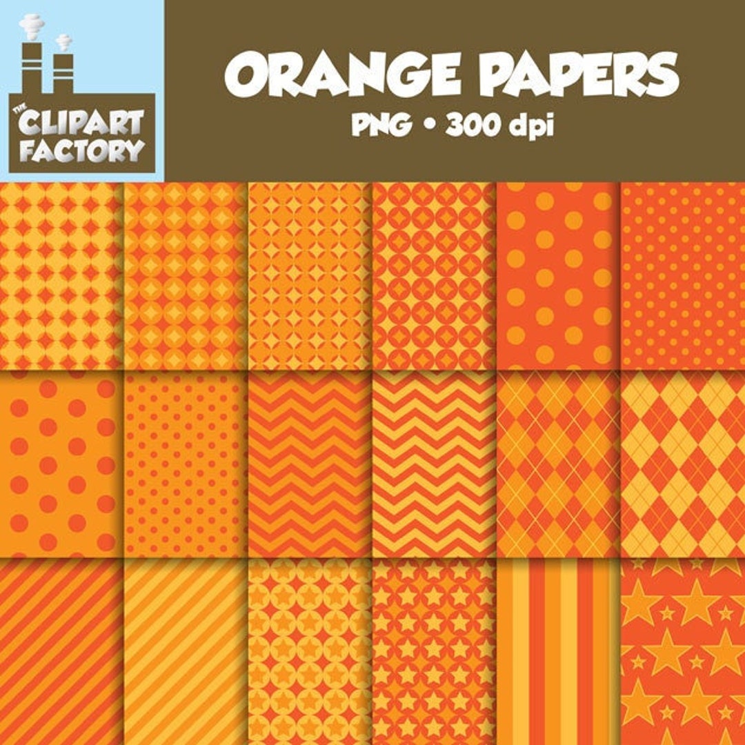 Clip Art: Assorted Orange Background Patterns - 18 Digital Papers - Etsy