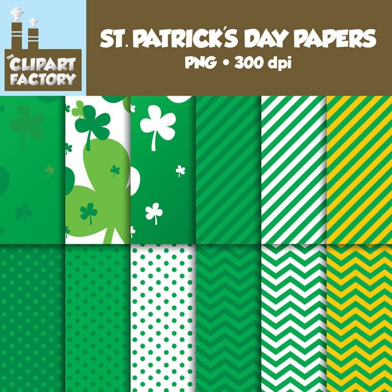 Clip Art: St. Patrick's Day Backgrounds - 12 Digital Papers - Etsy