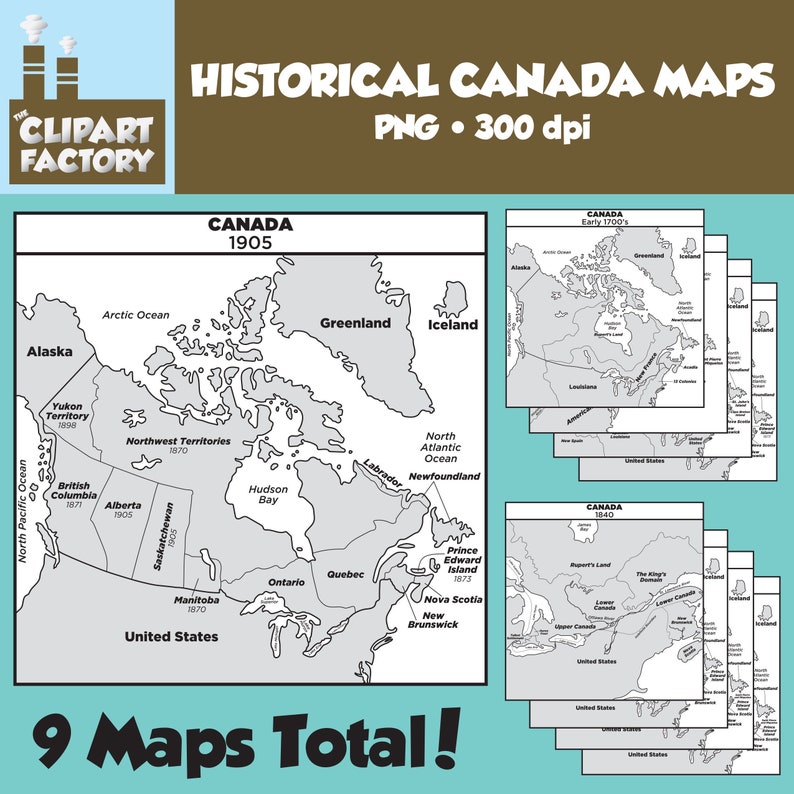 Clip Art: Historical Canada Maps - Etsy