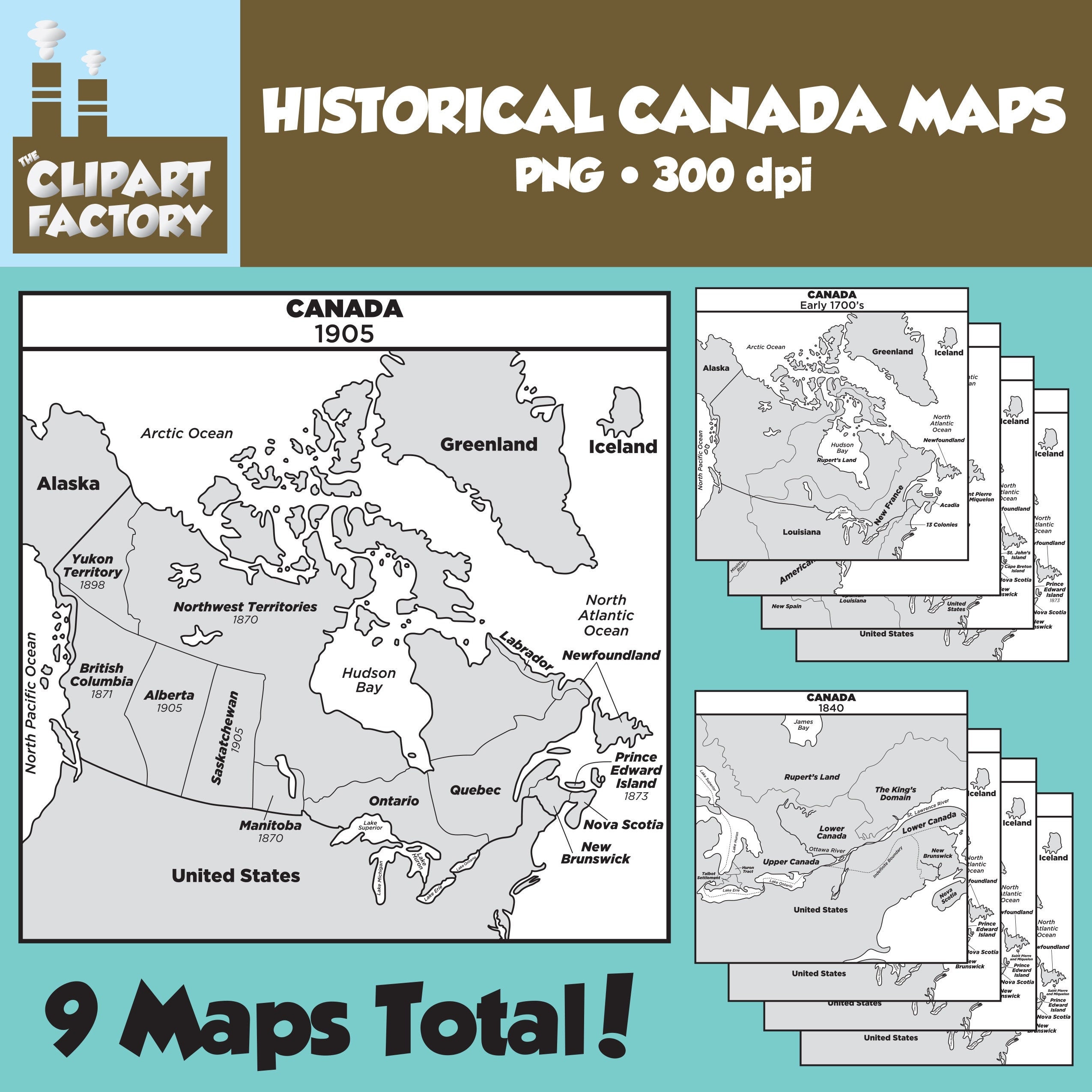 Clip Art: Historical Canada Maps - Etsy