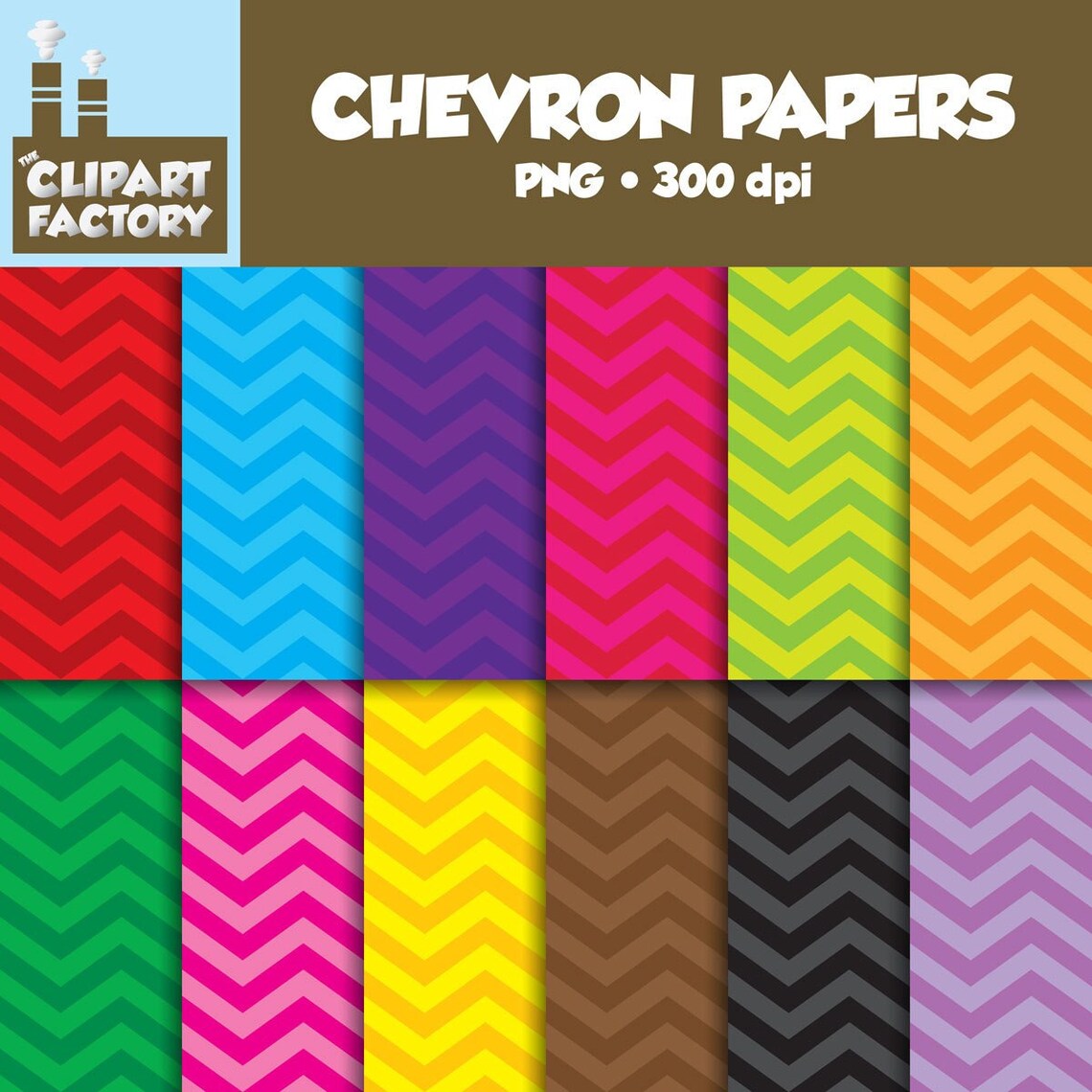 Clip Art: Chevron Backgrounds - 12 Digital Papers - Etsy