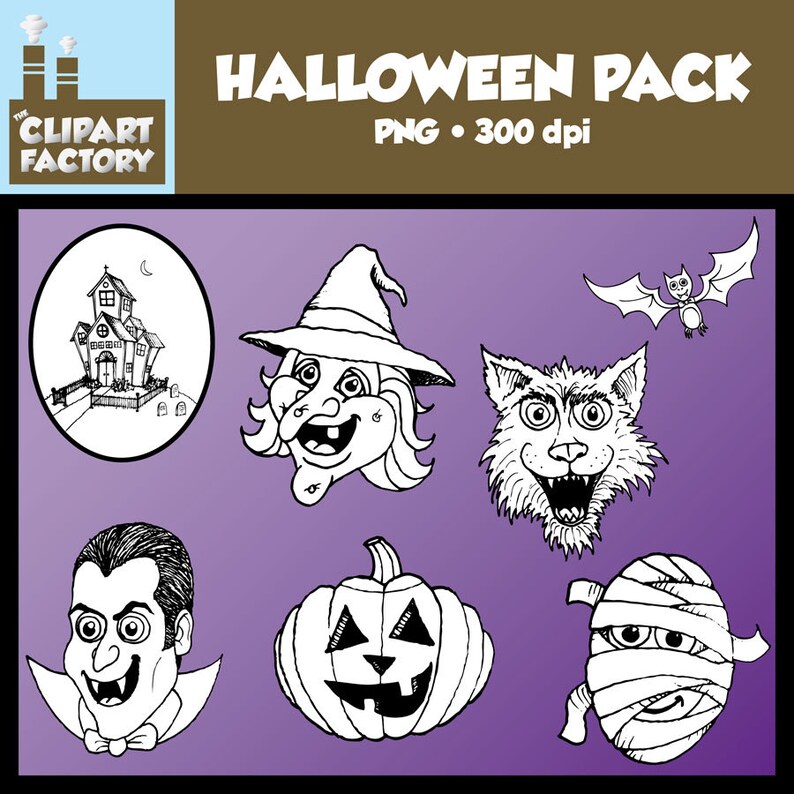 Clip Art: Halloween Pack - Miscellaneous Halloween Themed Clipart - Etsy