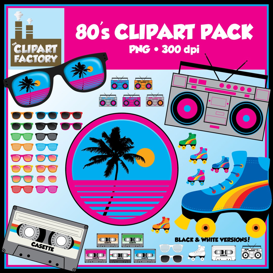 Clip Art: 80's Clipart Pack - Misc - Etsy