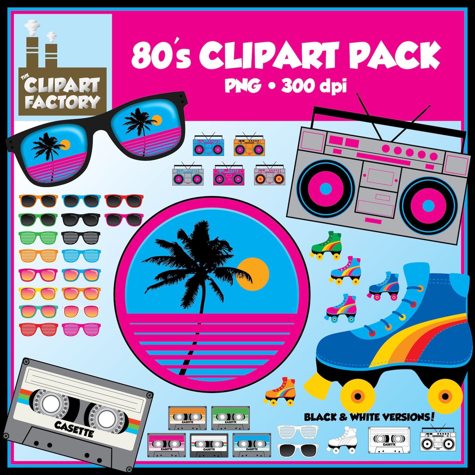 Clip Art: 80's Clipart Pack - Misc - Etsy