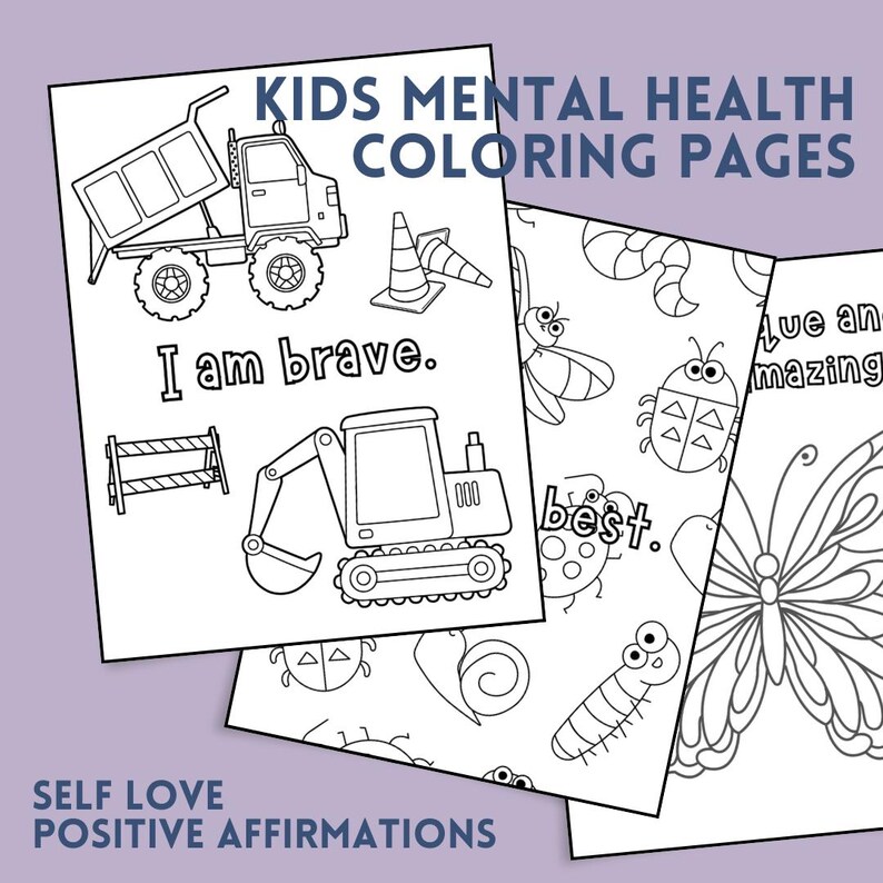 Printable Mental Health Coloring Pages for Kids; Self Esteem and ...