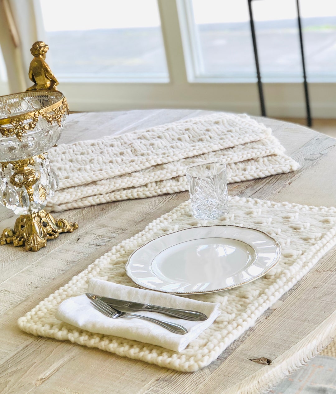 Knit Placemat Pattern, Peruvian Highland Wool Knot Stitch Placemat ...