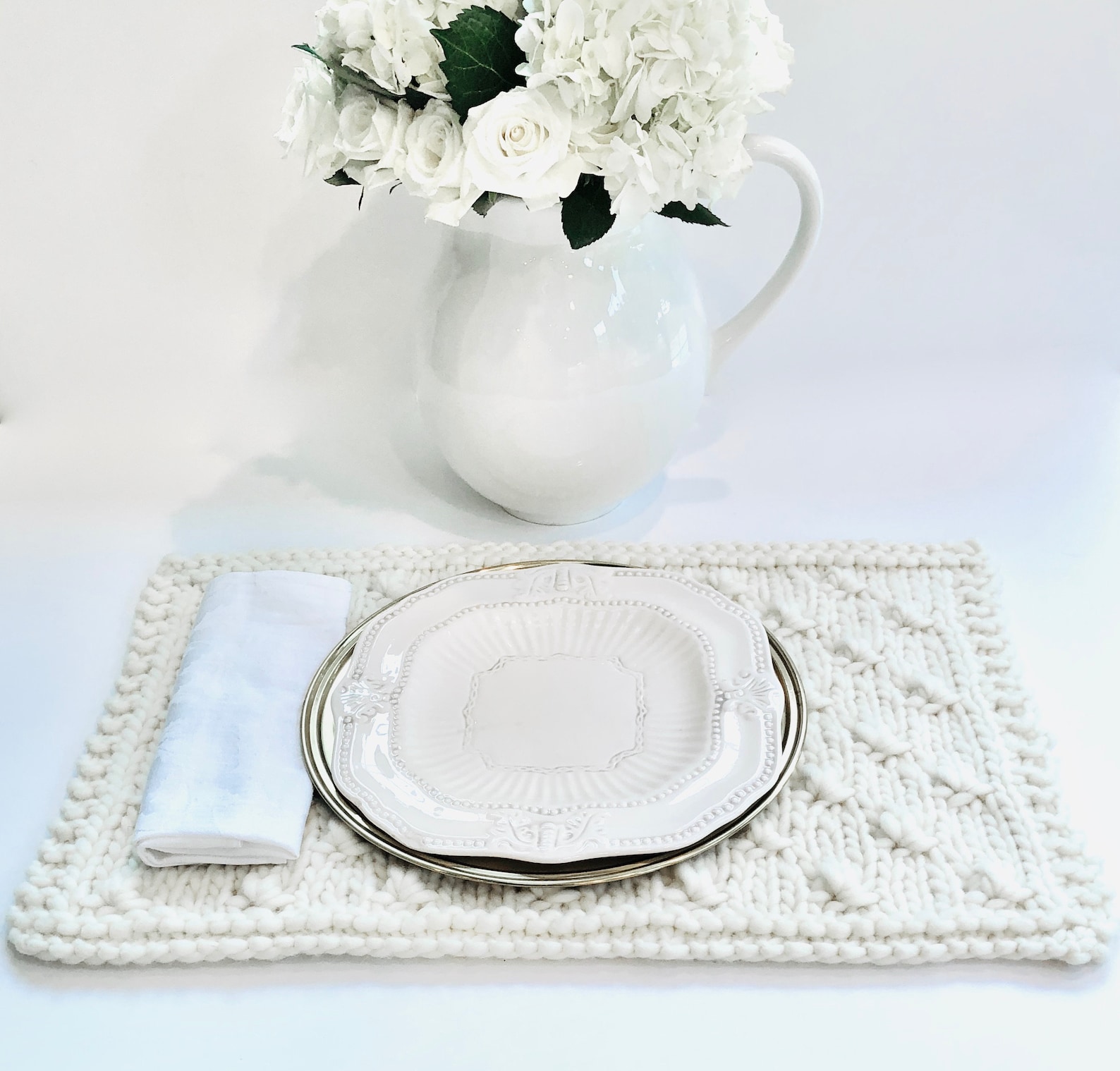 Knit Placemat Pattern, Peruvian Highland Wool Knot Stitch Placemat ...