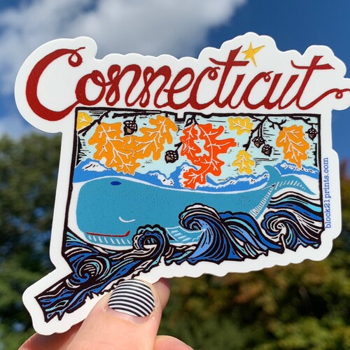 Connecticut State Die Cut Vinyl Sticker | Etsy