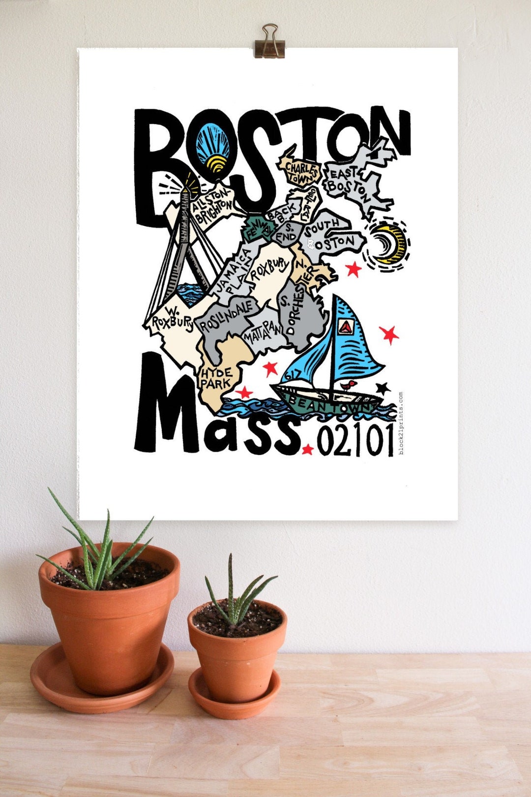 Boston Massachusetts City Map Poster Print - Etsy