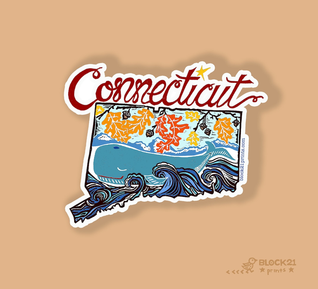 Connecticut State Die Cut Vinyl Sticker - Etsy