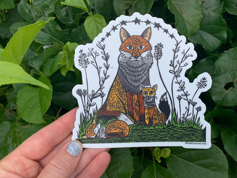 Fox Family Sticker Weather Proof - Etsy