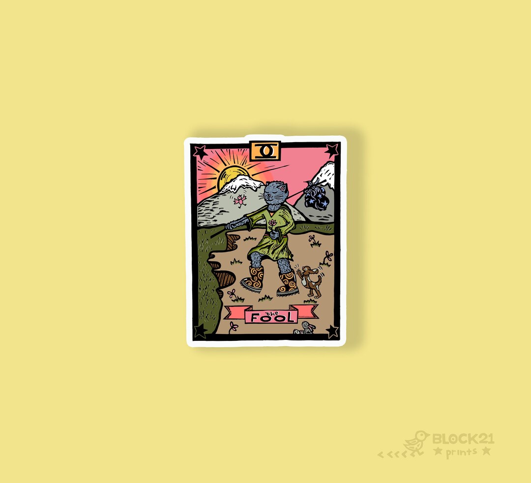 The Fool Tarot Card Die Cut Vinyl Sticker - Etsy