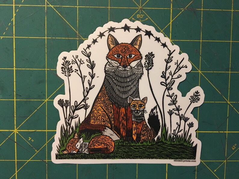 Fox Family Sticker Weather Proof - Etsy