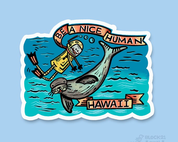 HAWAII Hawaiian Monk Seal Vinyl Decal Seal Sticker Hawaii Sticker ...