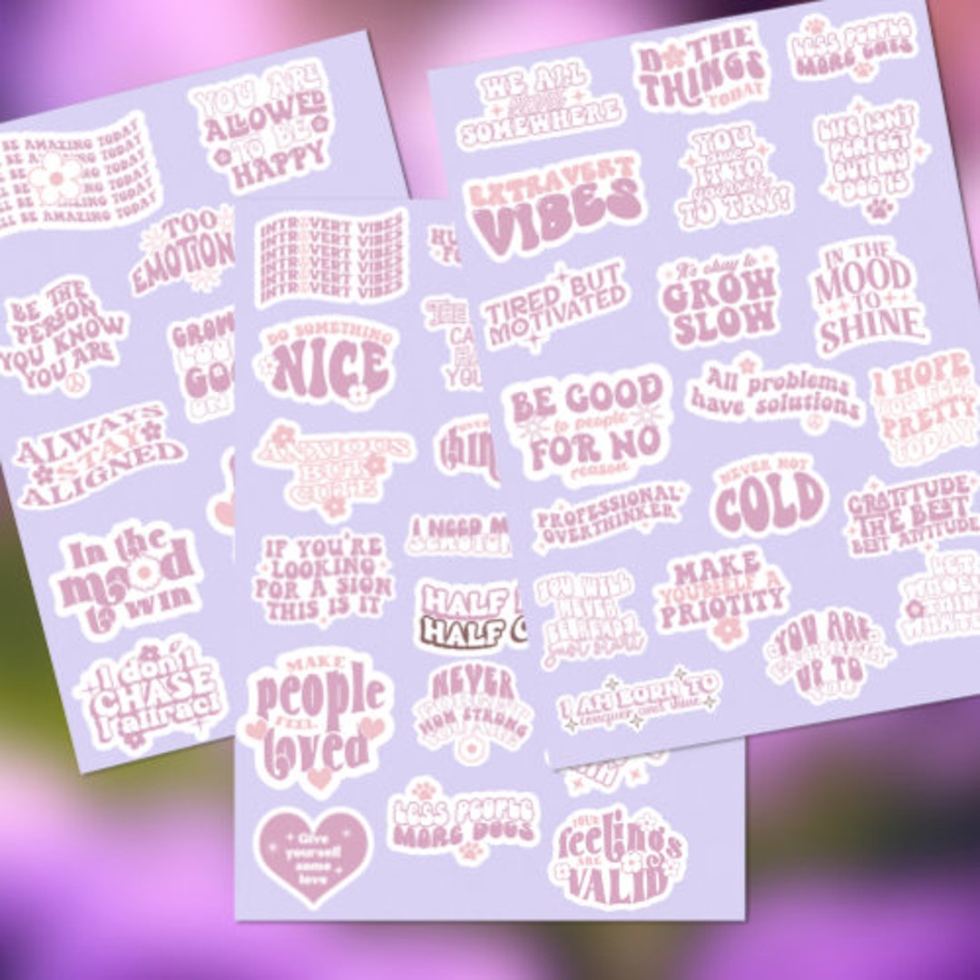 Waterproof Sticker Pack, Motivational Stickers, Gift for Sticker Lover ...