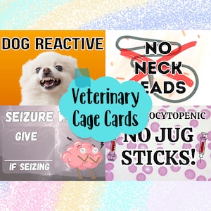 Veterinary Cage Cards: Behavior & Medical Alerts, Dry Erase, Laminated ...