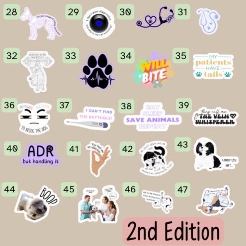 Vet Tech Sticker Bundle, Waterproof Veterinary Stickers - Etsy