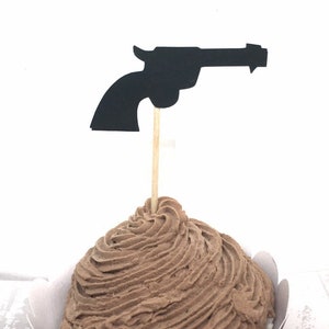 Gun Cupcake Toppers Cowboy Party, Party Decorations, Gender Reveal ...