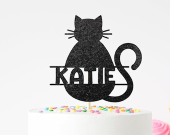 Birthday Cat Cake Topper - Etsy