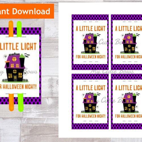 A Little Light for Halloween Night Glow Stick Bracelet Card. | Etsy