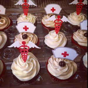 Nurse Cupcake Toppers - Nurses Week, Food Picks, Nursing School ...