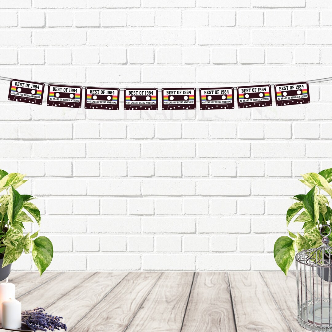 1984 40th Birthday Party Banner Best of 1984 Birthday, Vintage 40th ...