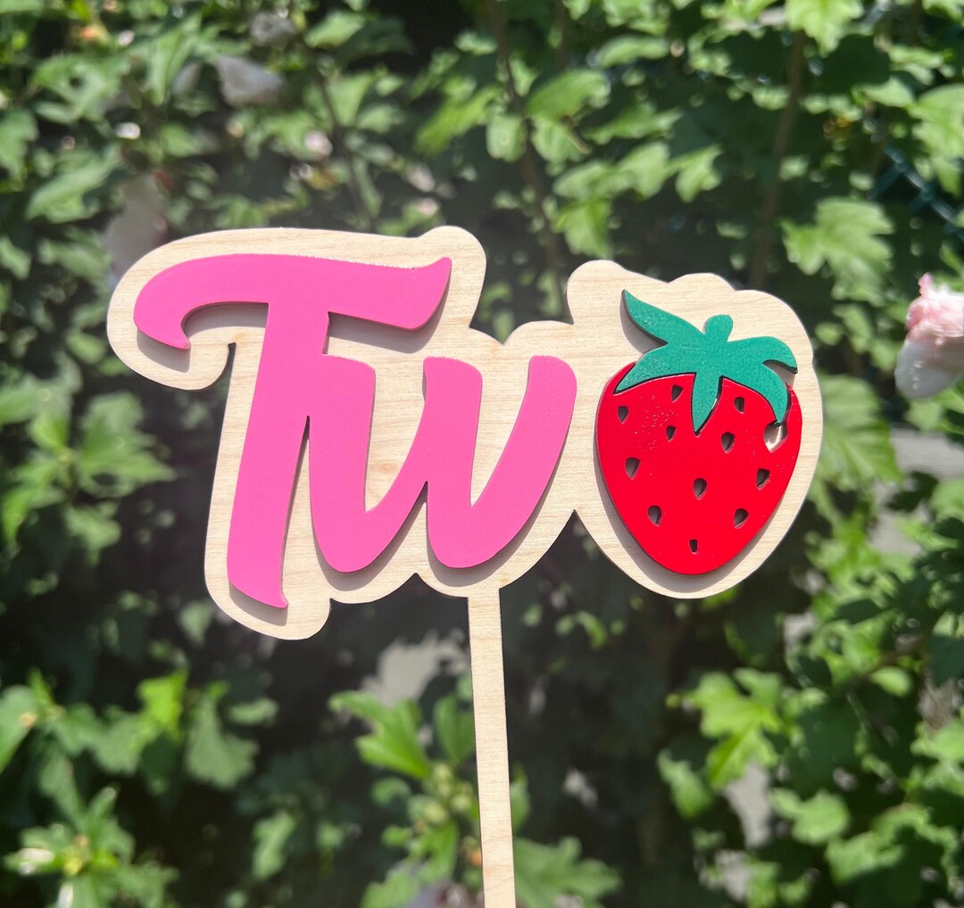 Strawberry Cake Topper -2nd Birthday, Two Sweet Birthday Party ...