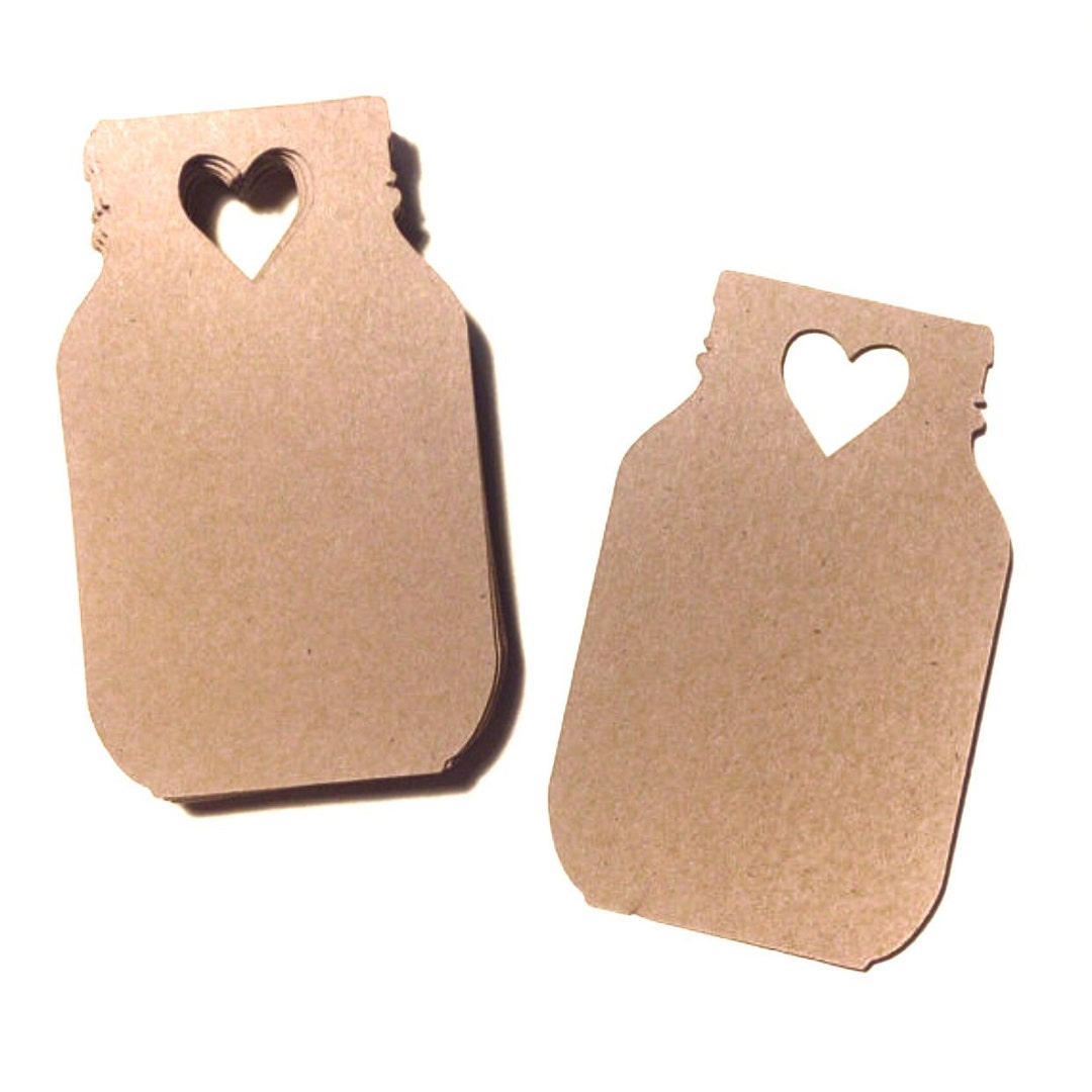 Mason Jar Heart Gift Tags - Valentines Day Party Favor - Rustic Wedding ...