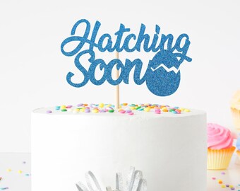 Hatching Soon Cake Topper, Farm Themed Baby Shower, Dinosaur Baby ...