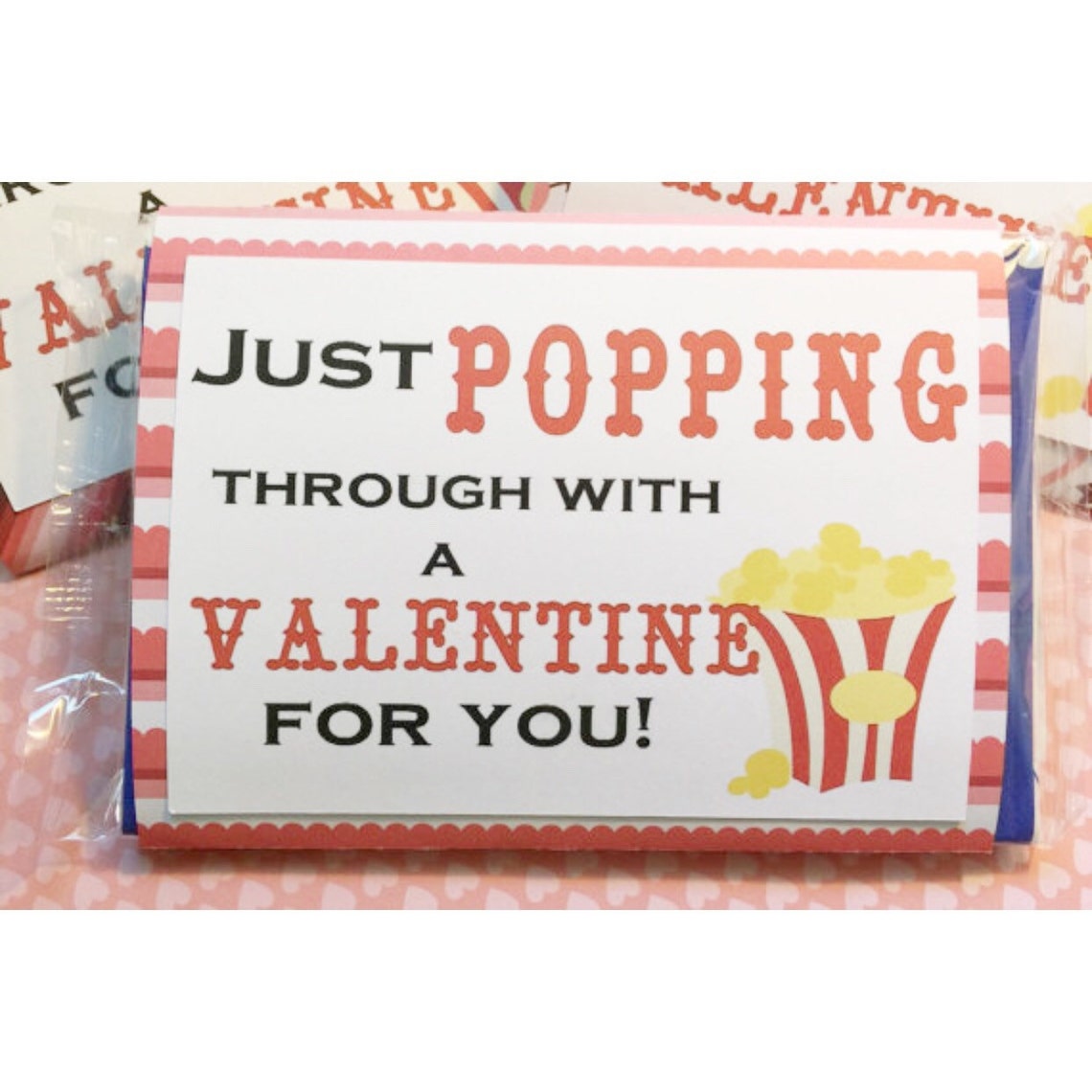Valentine's Day Popcorn Wrappers Personalized Party - Etsy