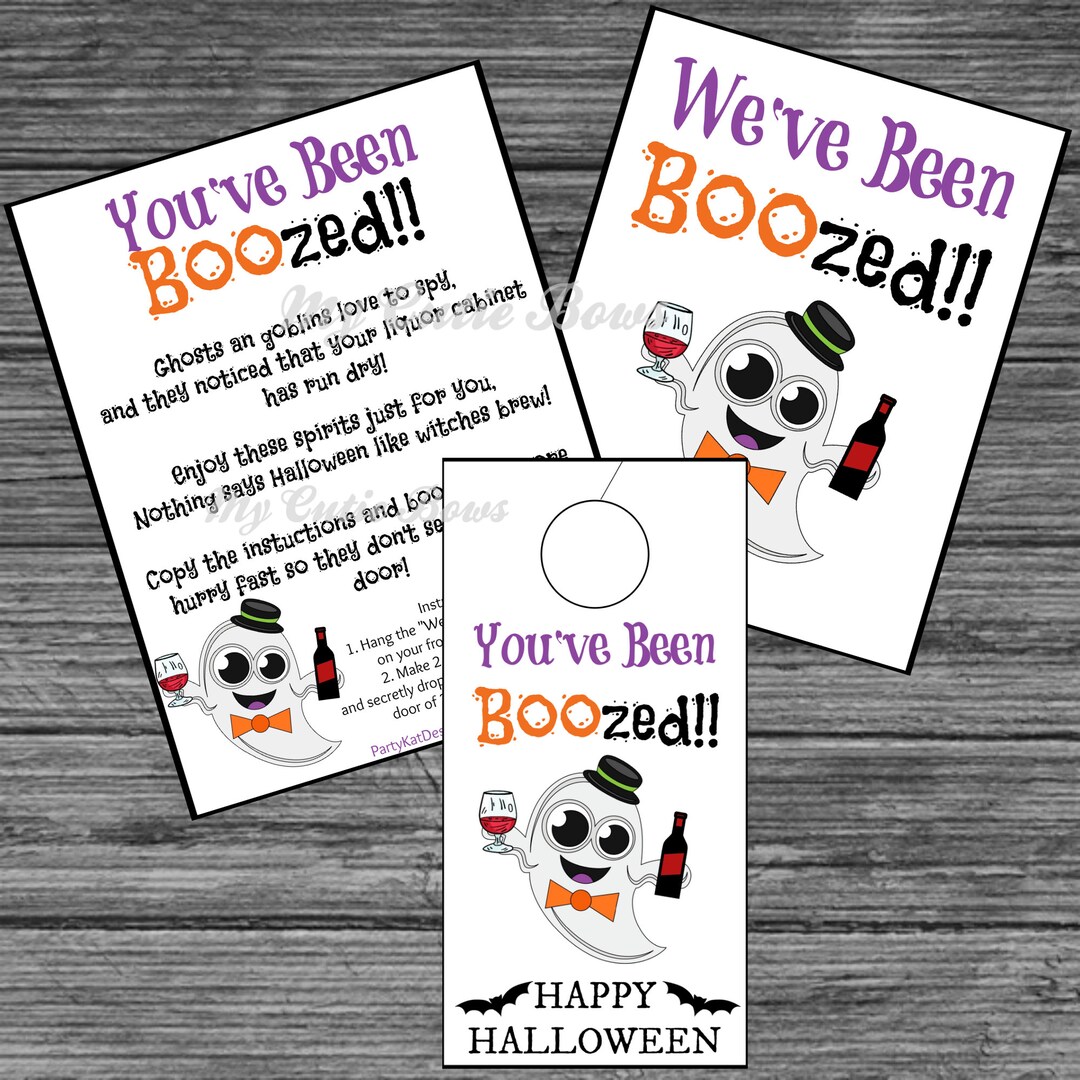 You've Been Boozed Digital Download - Halloween Printable - Tag Game ...
