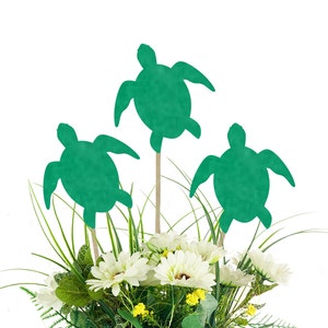 Sea Turtle Centerpiece Picks, Ocean Party Decor, Birthday Party, Under ...