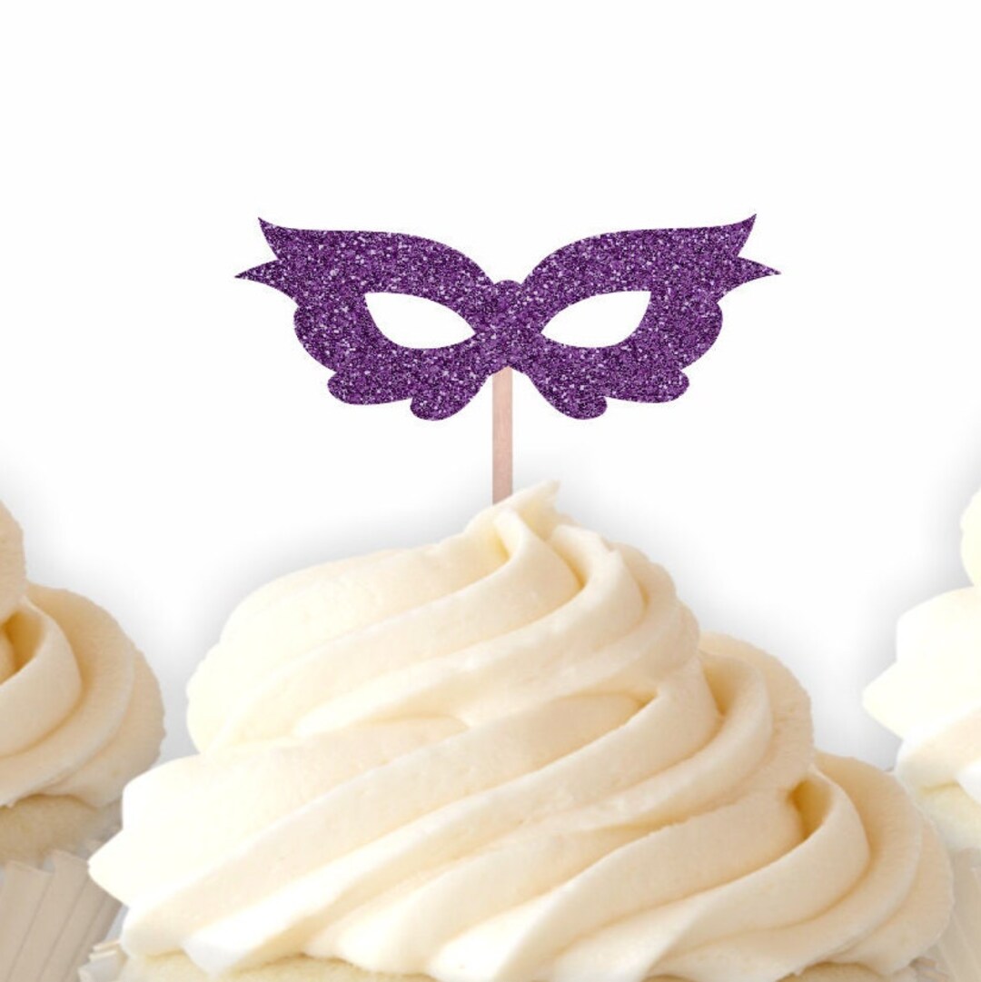 Masquerade Mask Cupcake Toppers, Gatsby Cupcake Toppers, Theatre ...