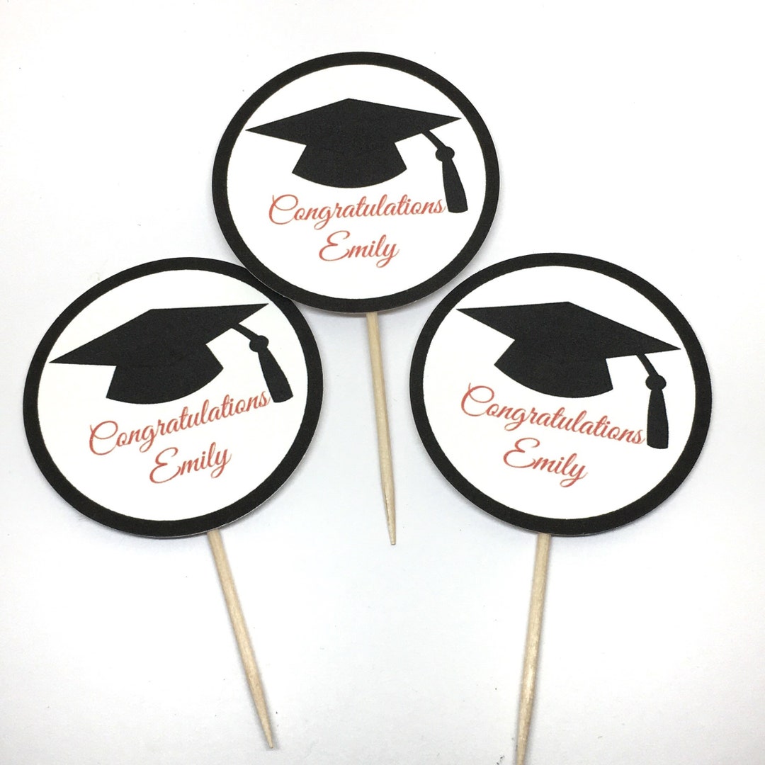 Graduation Party Personalized Cupcake Toppers - Class of 2025 , College ...