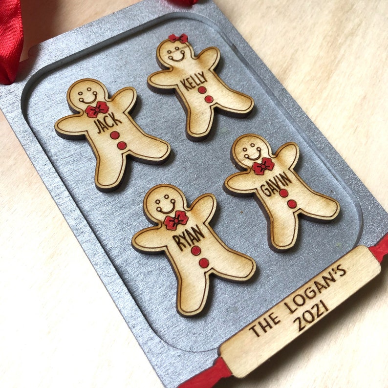 Family Personalized Christmas Cookie Ornament Laser Engraved - Etsy