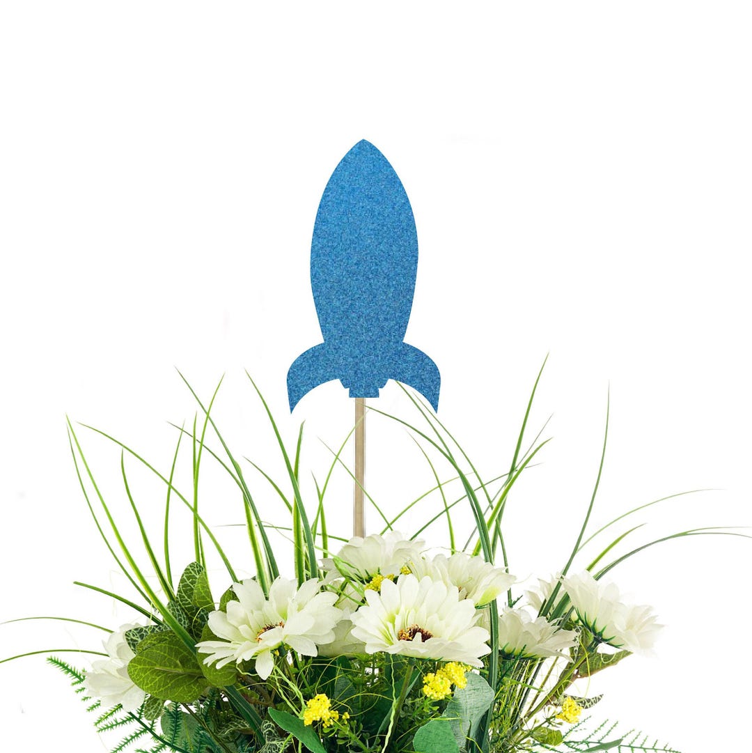 Rocket Ship Centerpiece Picks, Outer Space Party, Birthday Party, Space ...