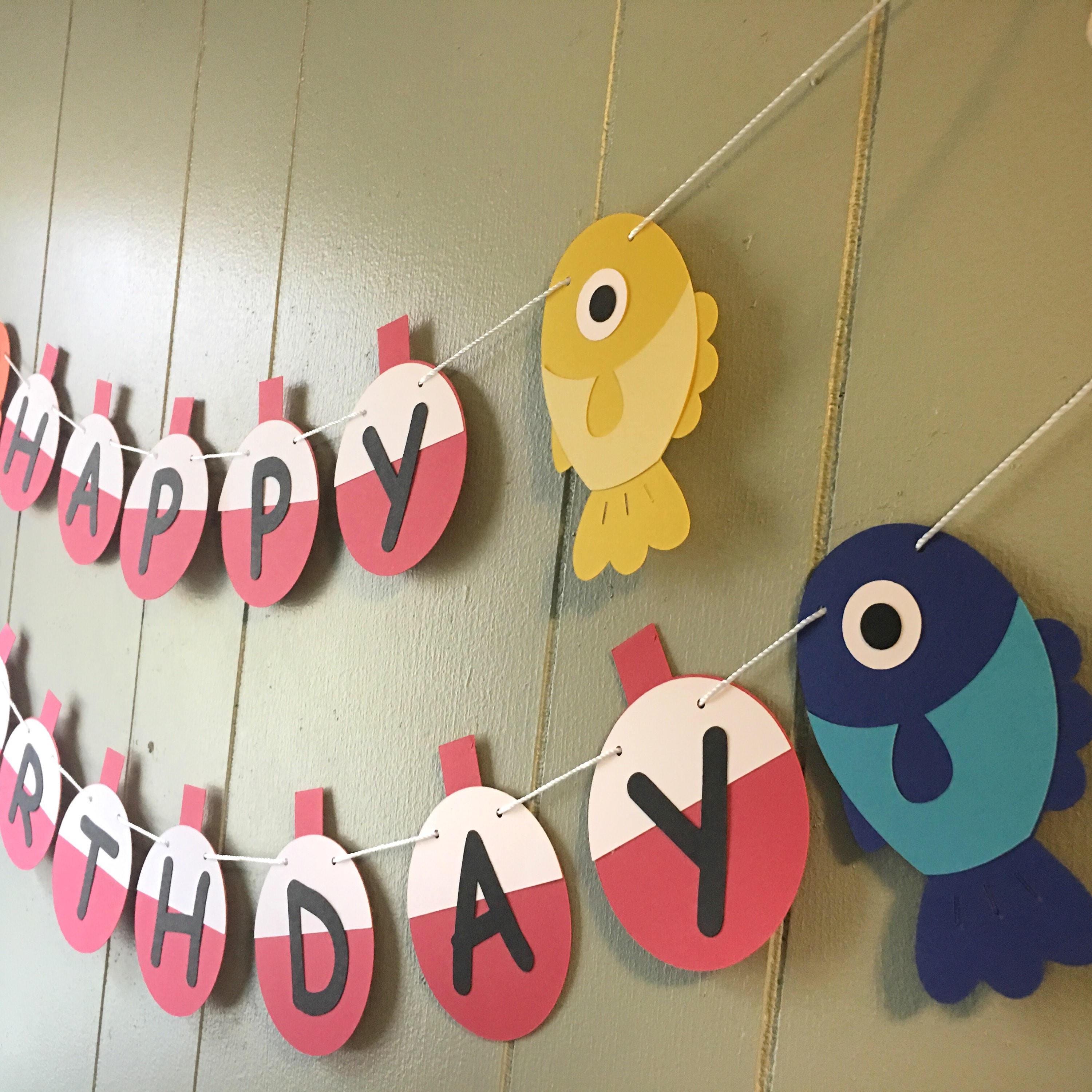 Big One Fishing Banner, Happy Birthday Banner, Nautical Party, Party ...