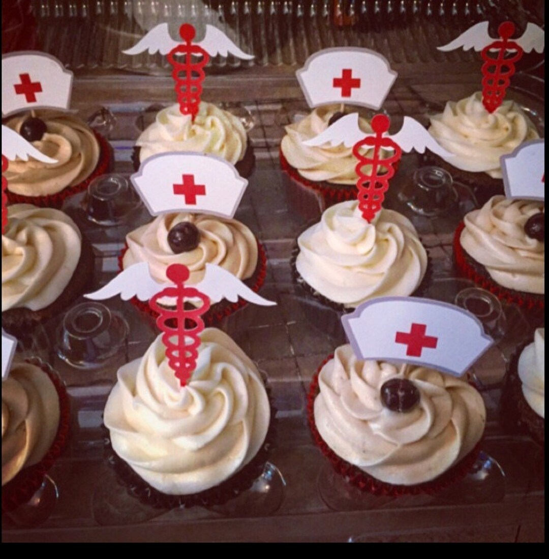Nurse Cupcake Toppers Nurses Week Food Picks Nursing - Etsy