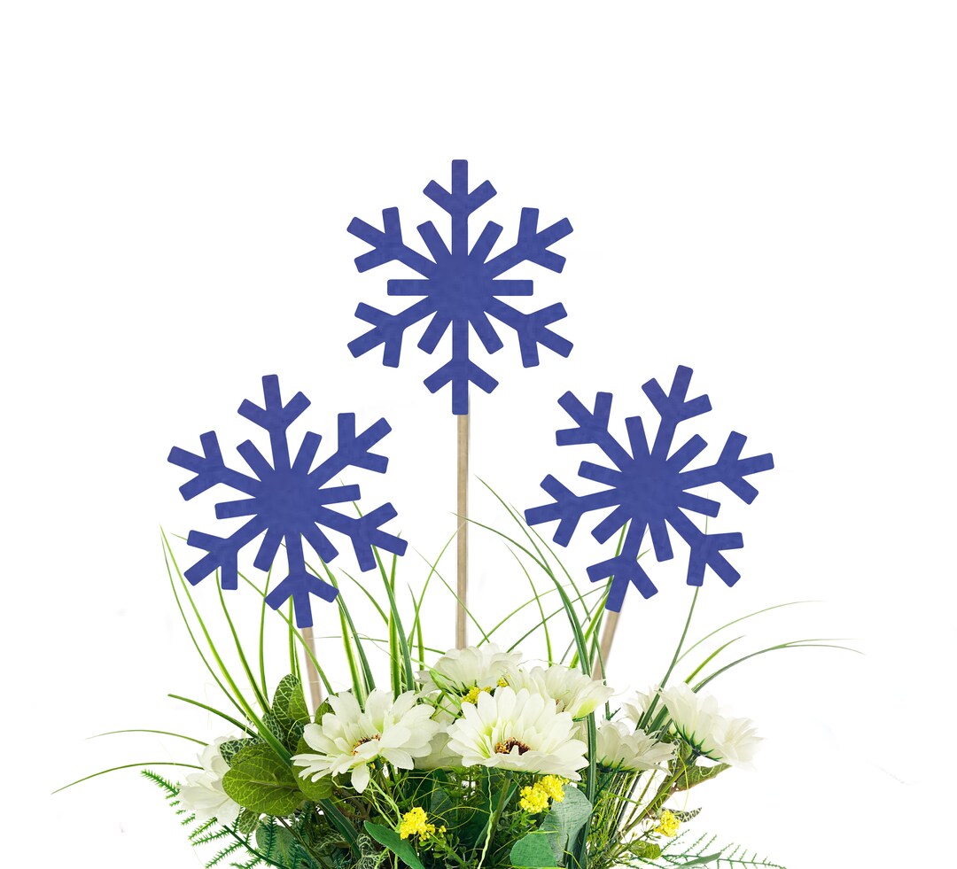 Snowflake Centerpiece Picks - Winter Theme, Birthday Party, Table ...