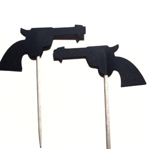 Gun Cupcake Toppers Cowboy Party, Party Decorations, Gender Reveal ...
