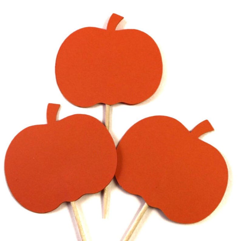 Pumpkin Cupcake Toppers - Halloween Party, Food Picks, Fall Wedding ...