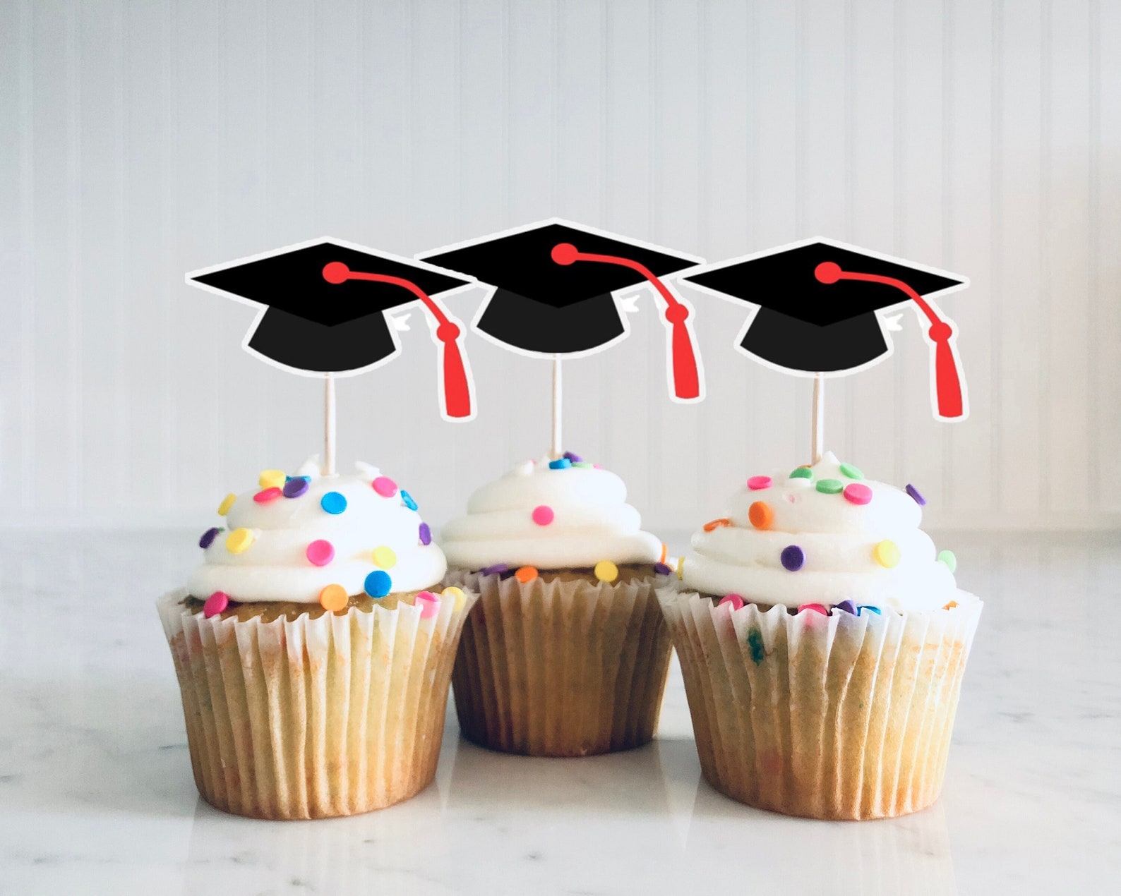 Graduation Cupcake Toppers Graduation Cap College - Etsy