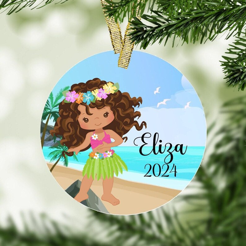 Hula Dancing Girl Custom Personalized Christmas Ornament - Keepsake ...