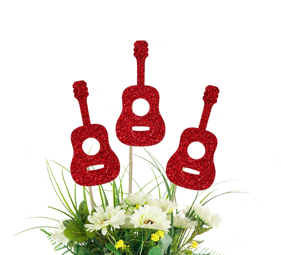 Acoustic Guitar Centerpiece Picks - Music Party, Birthday Party, Table ...