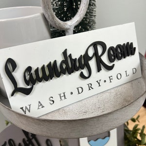 Laundry Tiered Tray Signs - Laundry Room Tiered Tray - Farmhouse ...